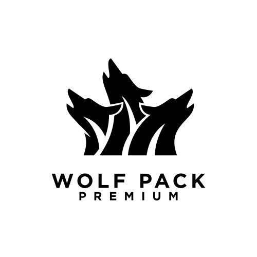 Wolf pack logo icon design Royalty Free Vector Image