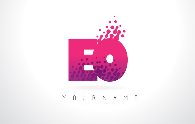 O letter logo with pink purple color Royalty Free Vector