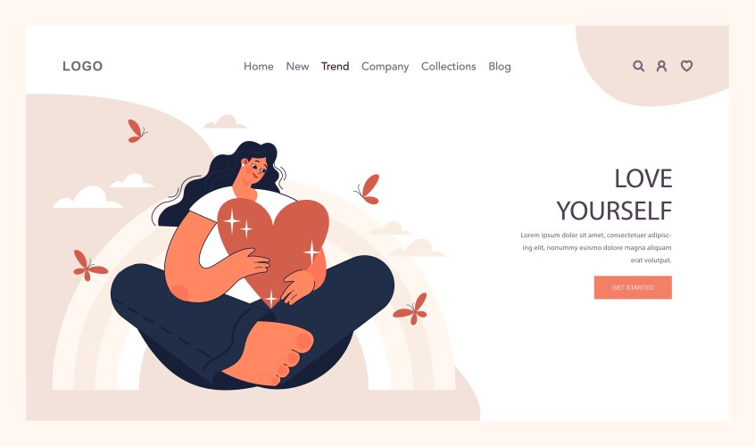 Positive relationships web banner or landing page Vector Image