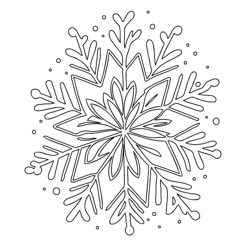 Snow flake outline sketch Royalty Free Vector Image