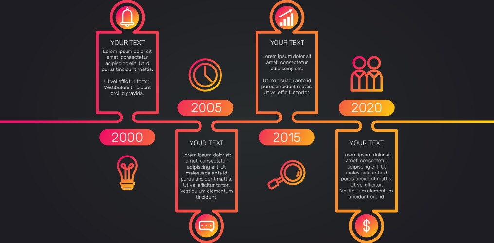 Timeline infographic collection template Vector Image