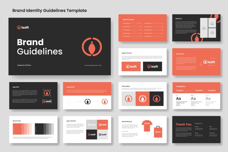 Colored brand guidelines template corporate Vector Image