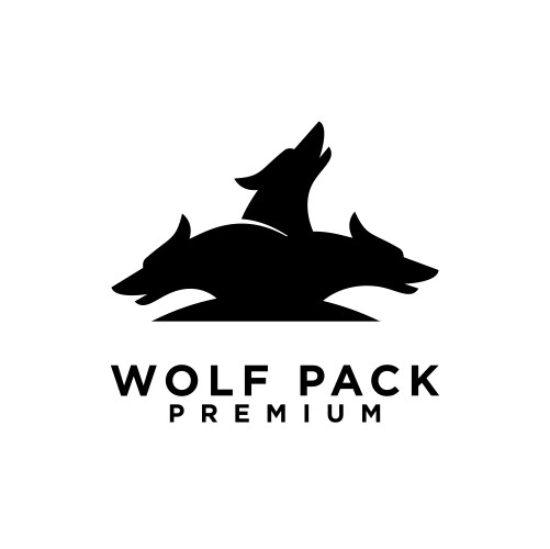 Wolf pack logo icon design Royalty Free Vector Image