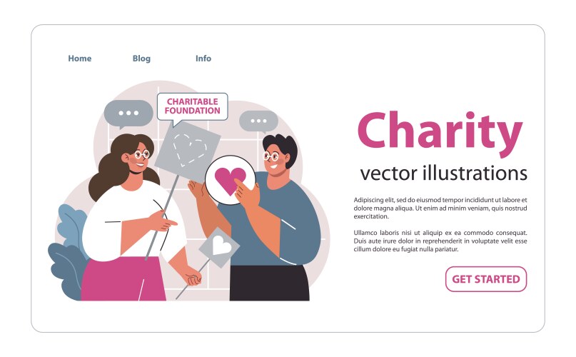 Charity and charitable foundation web banner Vector Image