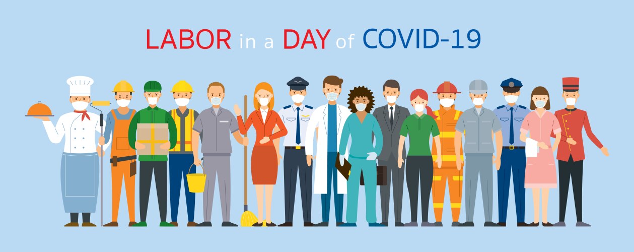 Professional workers labor day cartoons Royalty Free Vector