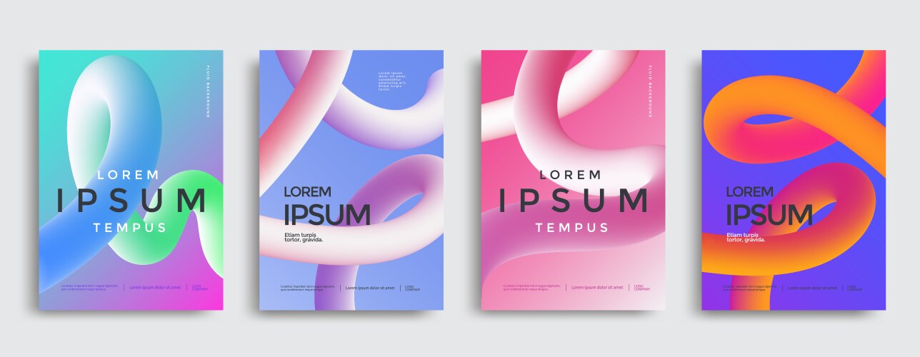 Creative posters with gradient shapes composition Vector Image