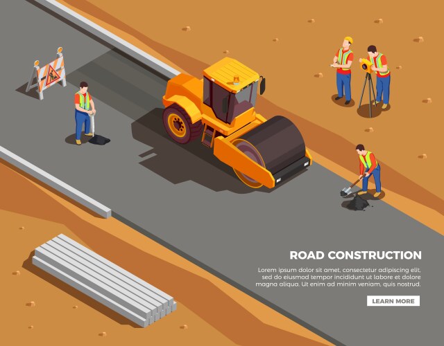 Road repair cartoon Royalty Free Vector Image - VectorStock