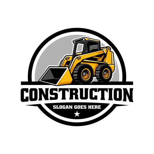 Skid steer heavy equipment logo Royalty Free Vector Image