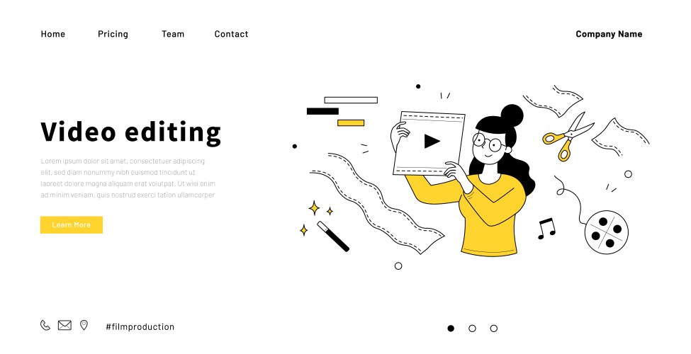 Video editing doodle concept animation montage Vector Image