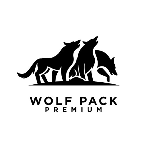 Wolf pack logo icon design Royalty Free Vector Image
