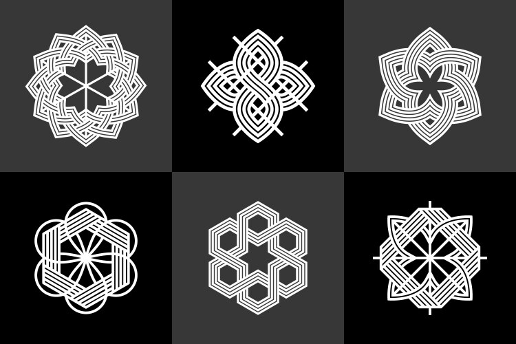 Abstract geometric linear symbols set graphic Vector Image