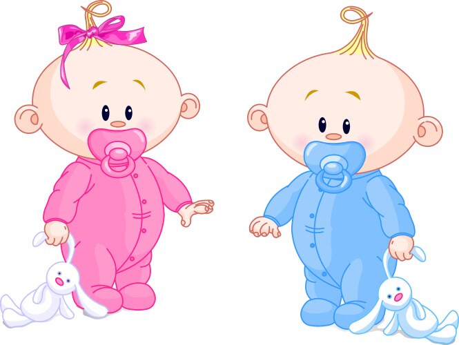 Babies taking a bath Royalty Free Vector Image