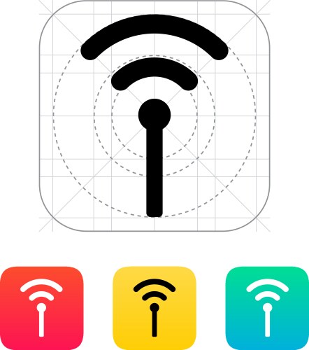 Radio antenna sending signal icon on white Vector Image