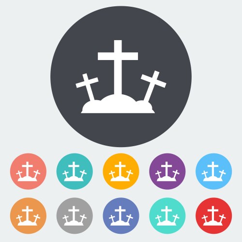 Three crosses on top of mount calvary Royalty Free Vector