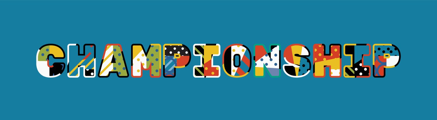 Championship unity lettering art Royalty Free Vector Image