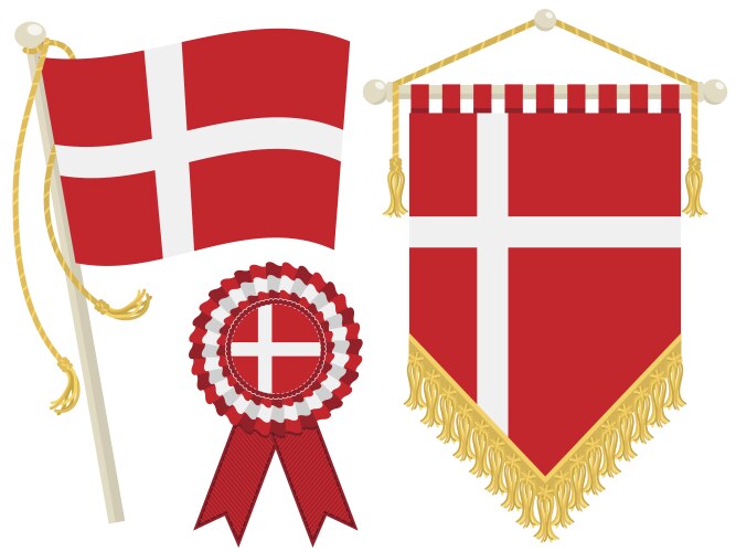 Denmark flag waving national Royalty Free Vector Image