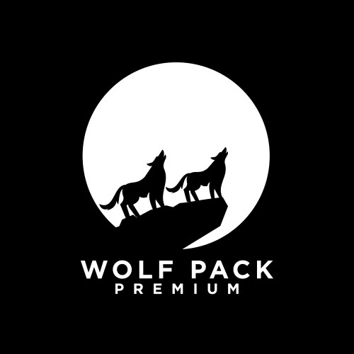 Wolf pack logo icon design Royalty Free Vector Image