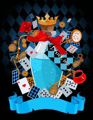 Drink me bottle Royalty Free Vector Image - VectorStock