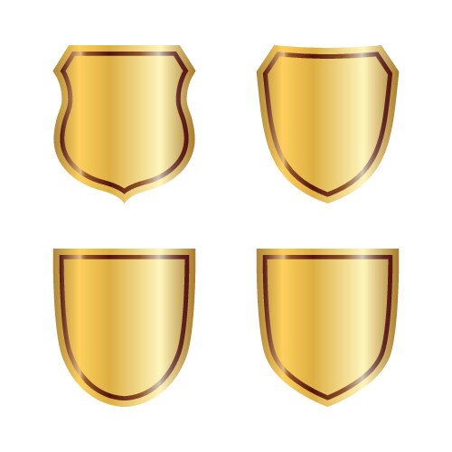 Double-edged golden swords and medieval shield Vector Image