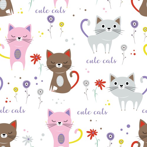 Four frames with cute kittens Royalty Free Vector Image