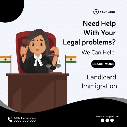 Banner design of judge Royalty Free Vector Image