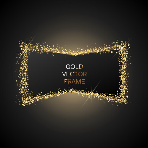 Gold glitter frame Royalty Free Vector Image - VectorStock