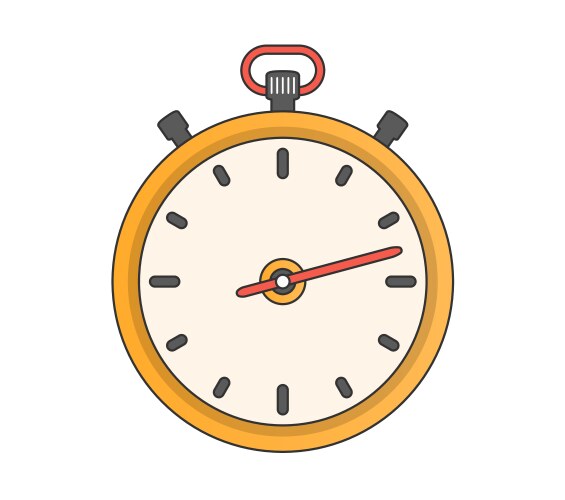 Simple stopwatch icon showing the time passing Vector Image