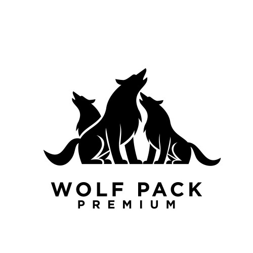 Wolf pack logo icon design Royalty Free Vector Image