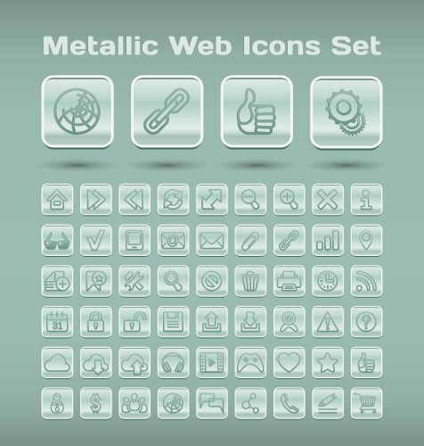 Web buttons with icons Royalty Free Vector Image
