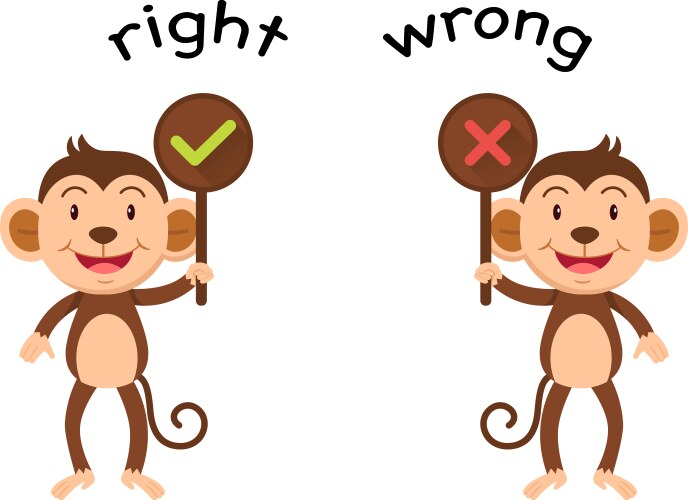 Opposite adjectives words with black and white Vector Image