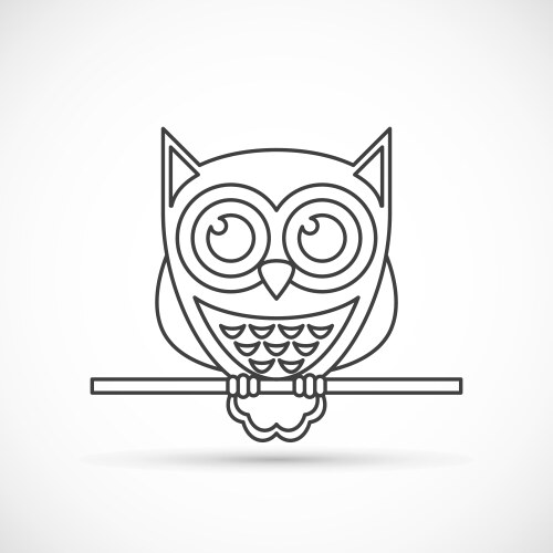 Wisdom owl hand drawn sketch icon Royalty Free Vector Image