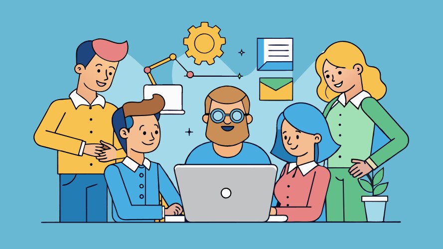 Enhance your projects with teamwork collaboration Vector Image