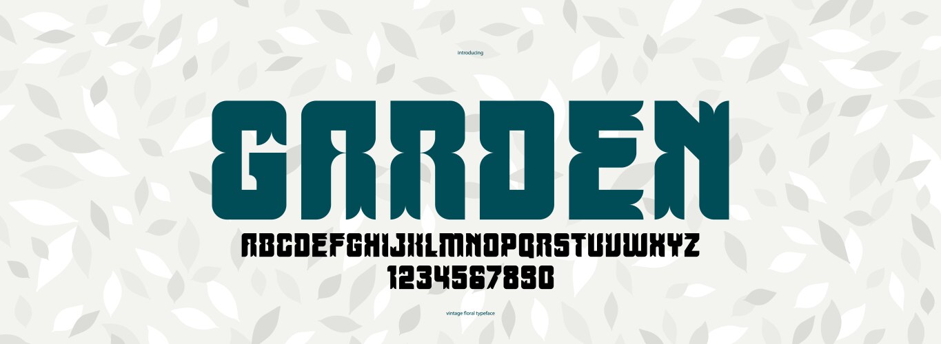 Floral display font for logos and headlines Vector Image