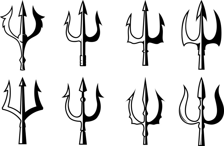 Trident isolated weapon of satan and devil spear Vector Image