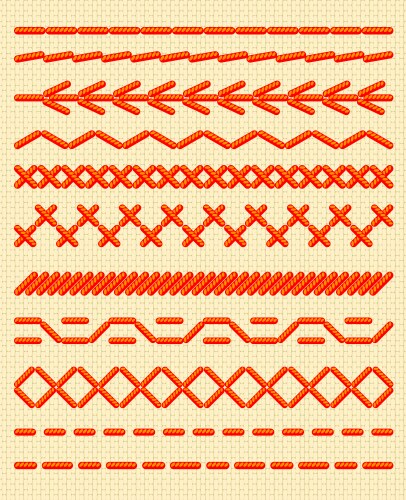 Sewing stitches pattern Royalty Free Vector Image