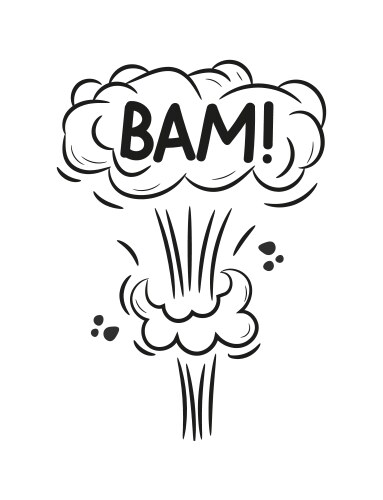 Explosion doodle bomb element comic zap boom Vector Image