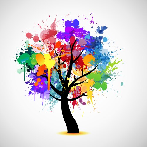 Abstract colorful tree Royalty Free Vector Image