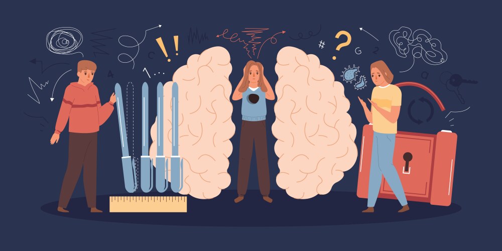 Personality disorders flat background – Royalty-Free Vector | VectorStock