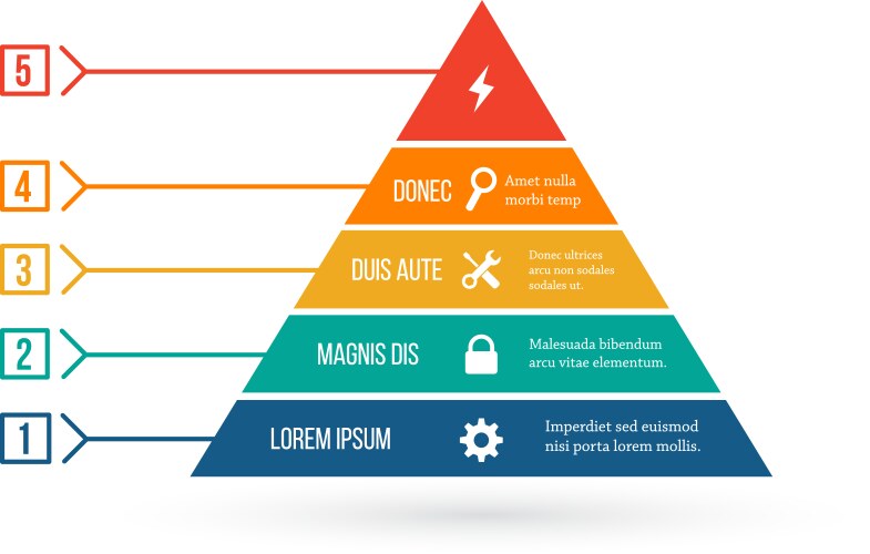 Pyramid chart template Royalty Free Vector Image