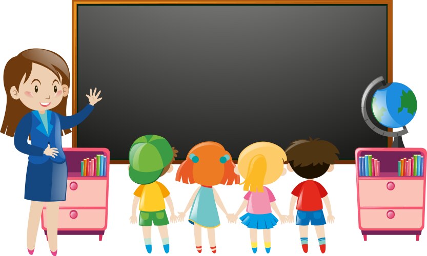 Tell a story classroom scene Royalty Free Vector Image