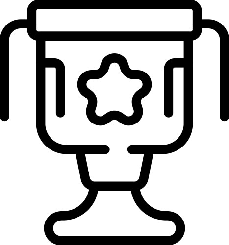 Line art style train trophy icon Royalty Free Vector Image