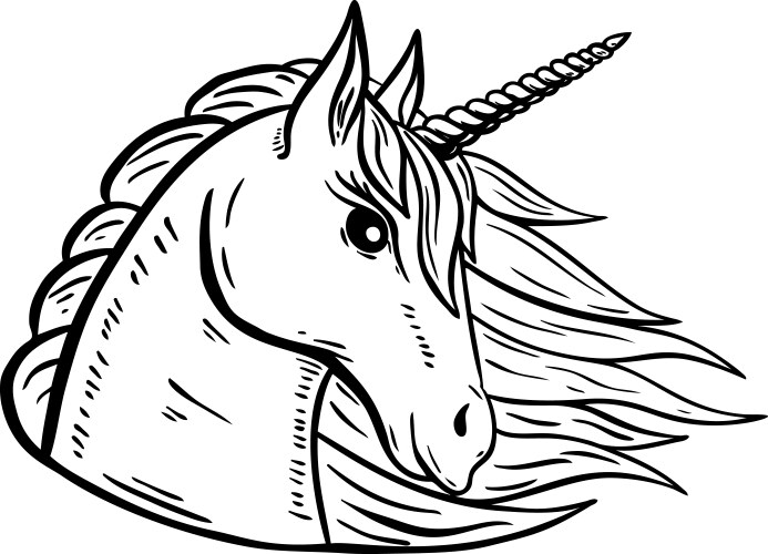 Unicorn Line Drawing Vector Images (over 4,600)