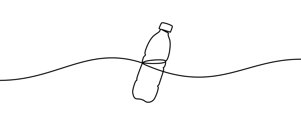 Water bottle drawing by continuous line thin Vector Image