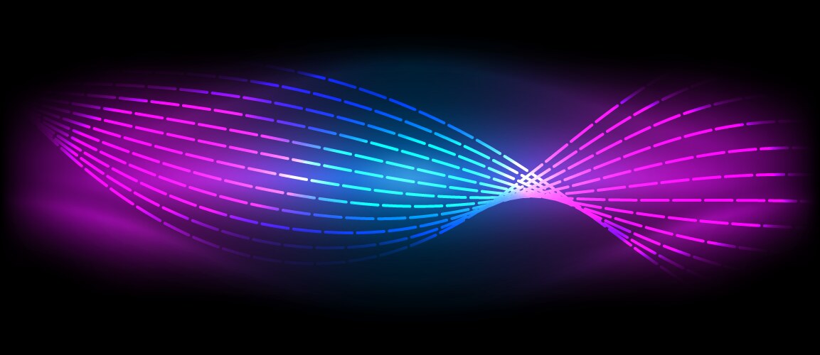 A purple and green wave on black background Vector Image