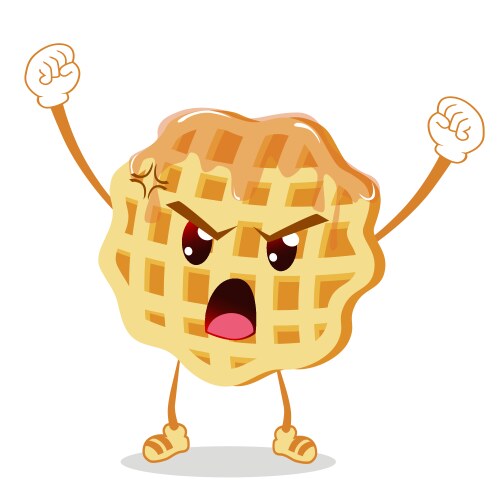 Appetizer cartoon waffle character wafer Vector Image