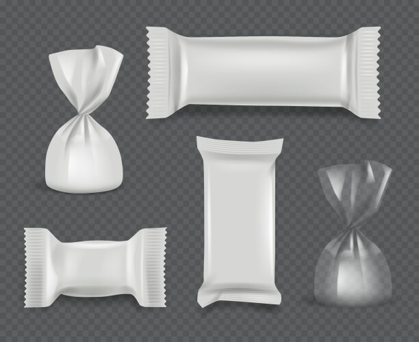 Transparent packaging set realistic Royalty Free Vector