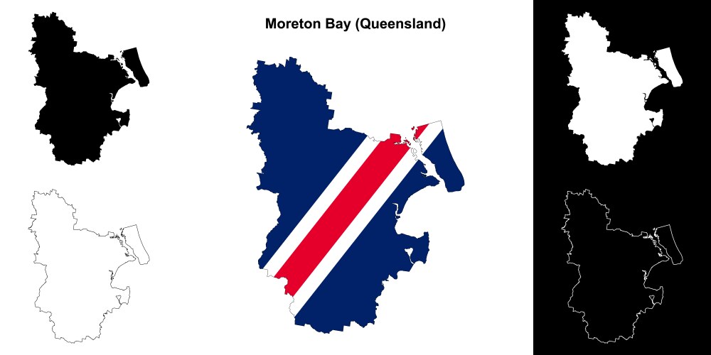 Bay outline map Royalty Free Vector Image - VectorStock