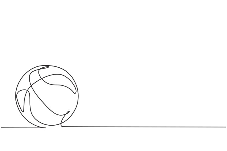 Basketball one line drawing Royalty Free Vector Image