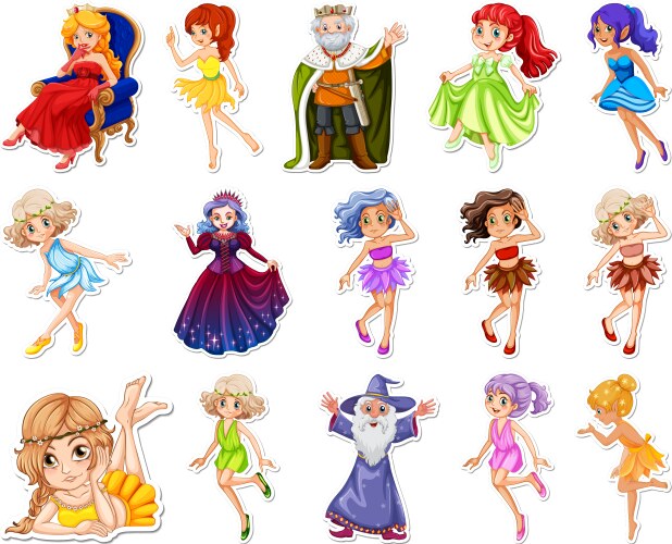Fairytale characters fantasy medieval magic Vector Image