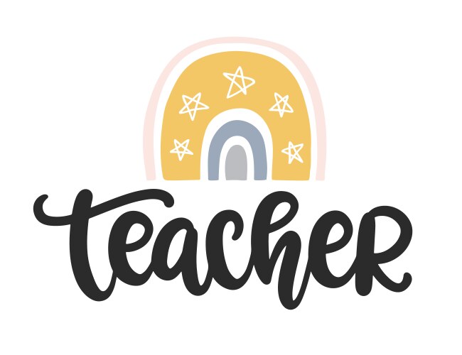 Teacher life hand written lettering Royalty Free Vector